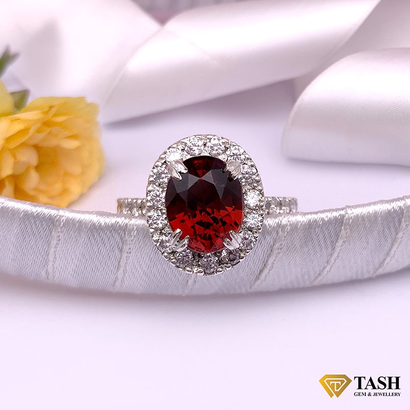 Red Garnet Cluster Ring - tashlk.com