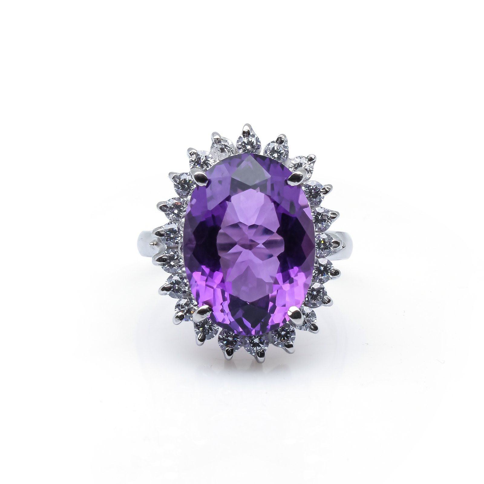 Amethyst Cluster Cocktail Ring - tashlk.com